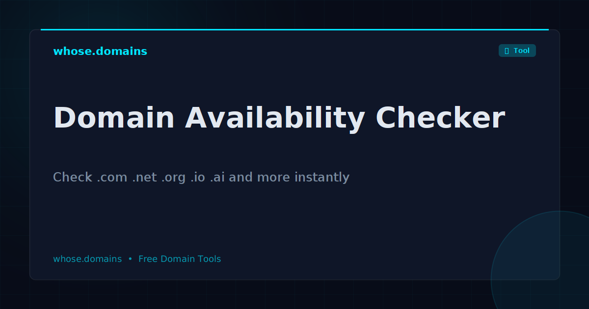 Domain Availability Checker - Whose.Domains